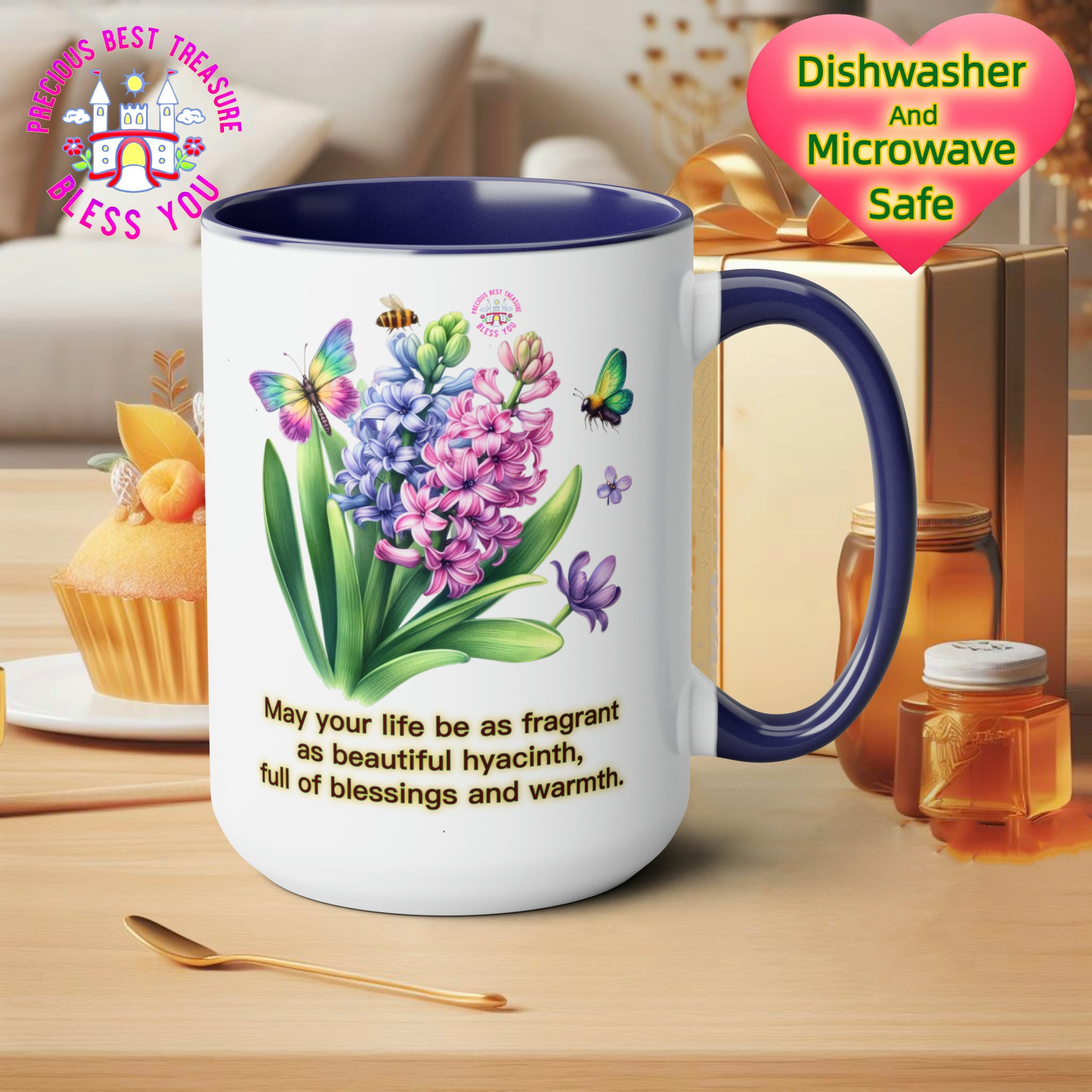 Garden Lovers Hyacinth Bless Mug, Two-tone Coffee Mugs 15oz, in A ...