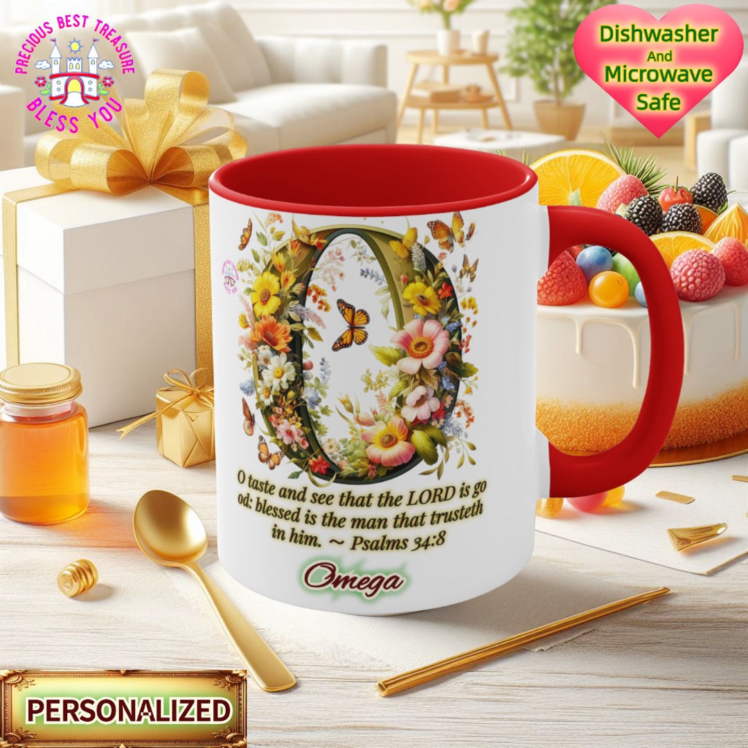 Floral Monogram O Initial Name Personalized Mug in A Variety - Etsy