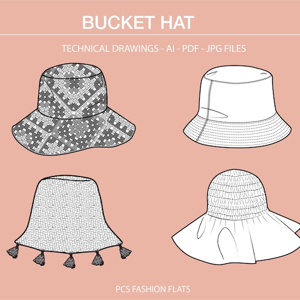 Bucket Hat Clipart - Etsy