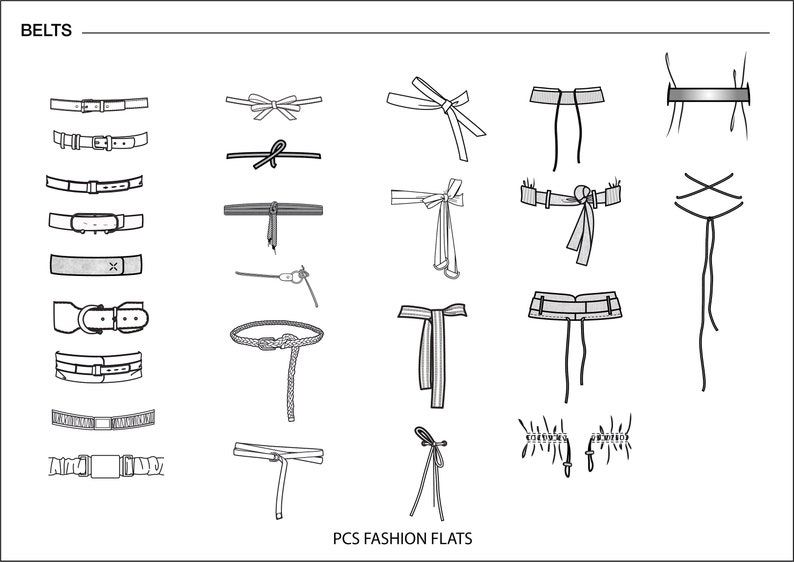 Belt Flat Vector, Belts Templates, Belts Ai Drawing, Belts Bundle, Belt ...