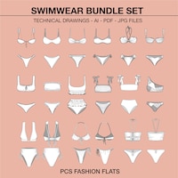 Gathered Bikini Sewing Pattern PDF | Print at Home | Sizes XS-XXXL ...
