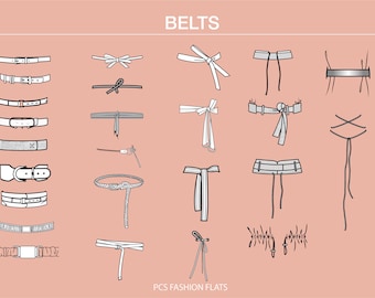 Belts Flat Technical Drawing Illustration - Etsy