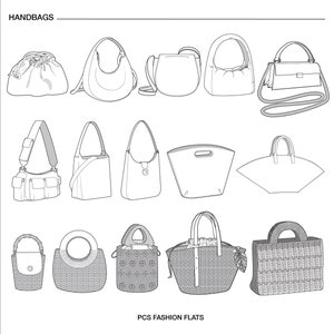 Handbags Ai, Tote Bag CAD, Shoulder Bag CAD, Illustrator Drawing ...