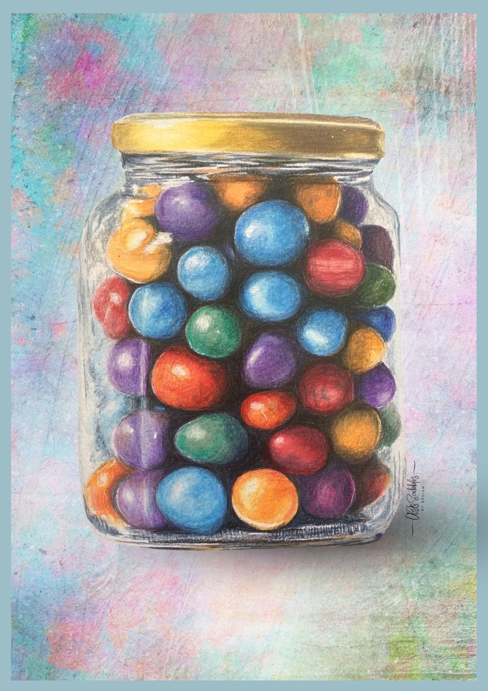 Colourful Candy Sweetness in a Jar Artwork - Etsy