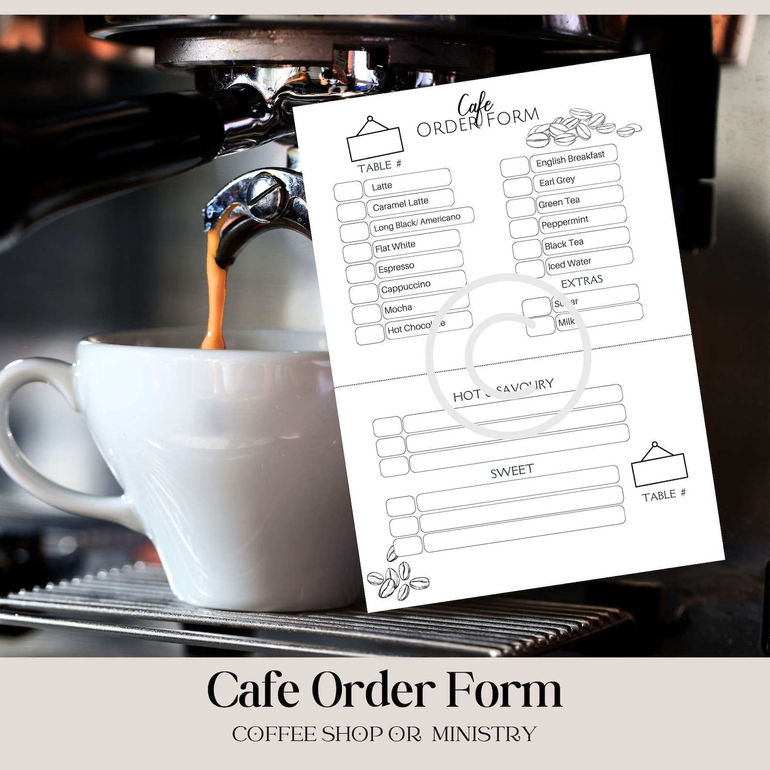 Simple Cafe Order Form - Etsy