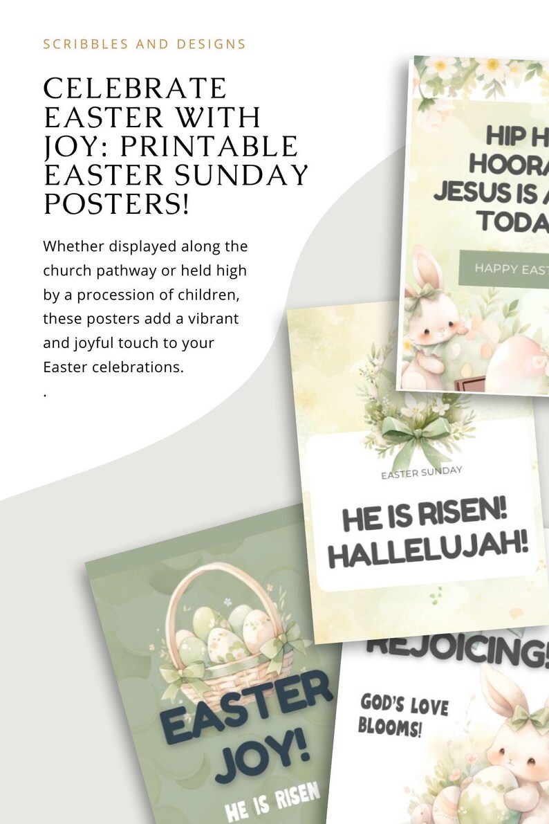 Celebrate Easter With Joy: Printable Easter Sunday Posters! - Etsy