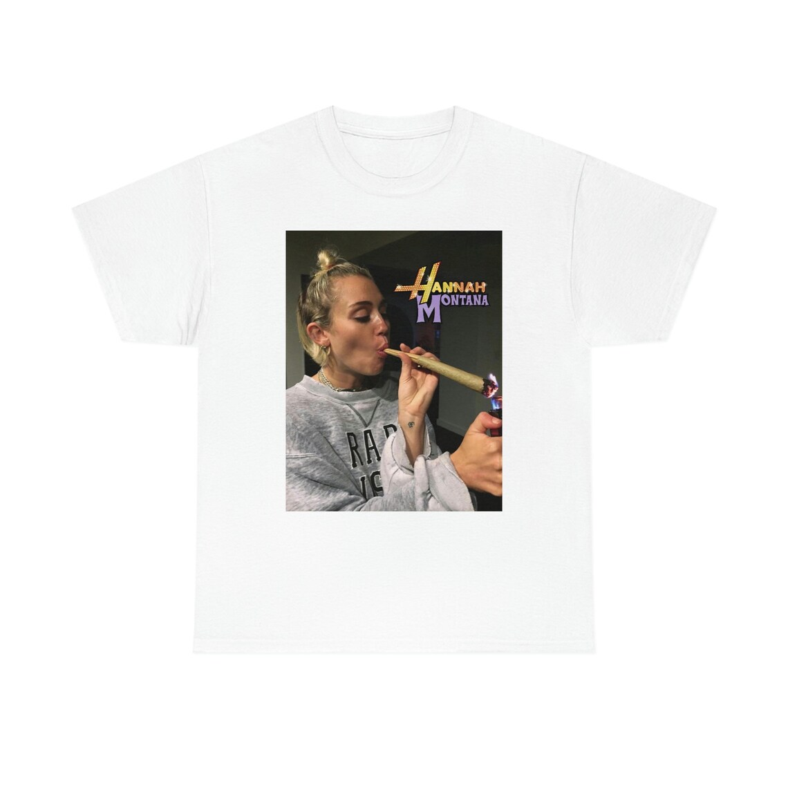 Miley Cyrus/hannah Montana Funny Smoking Unisex Tee - Etsy