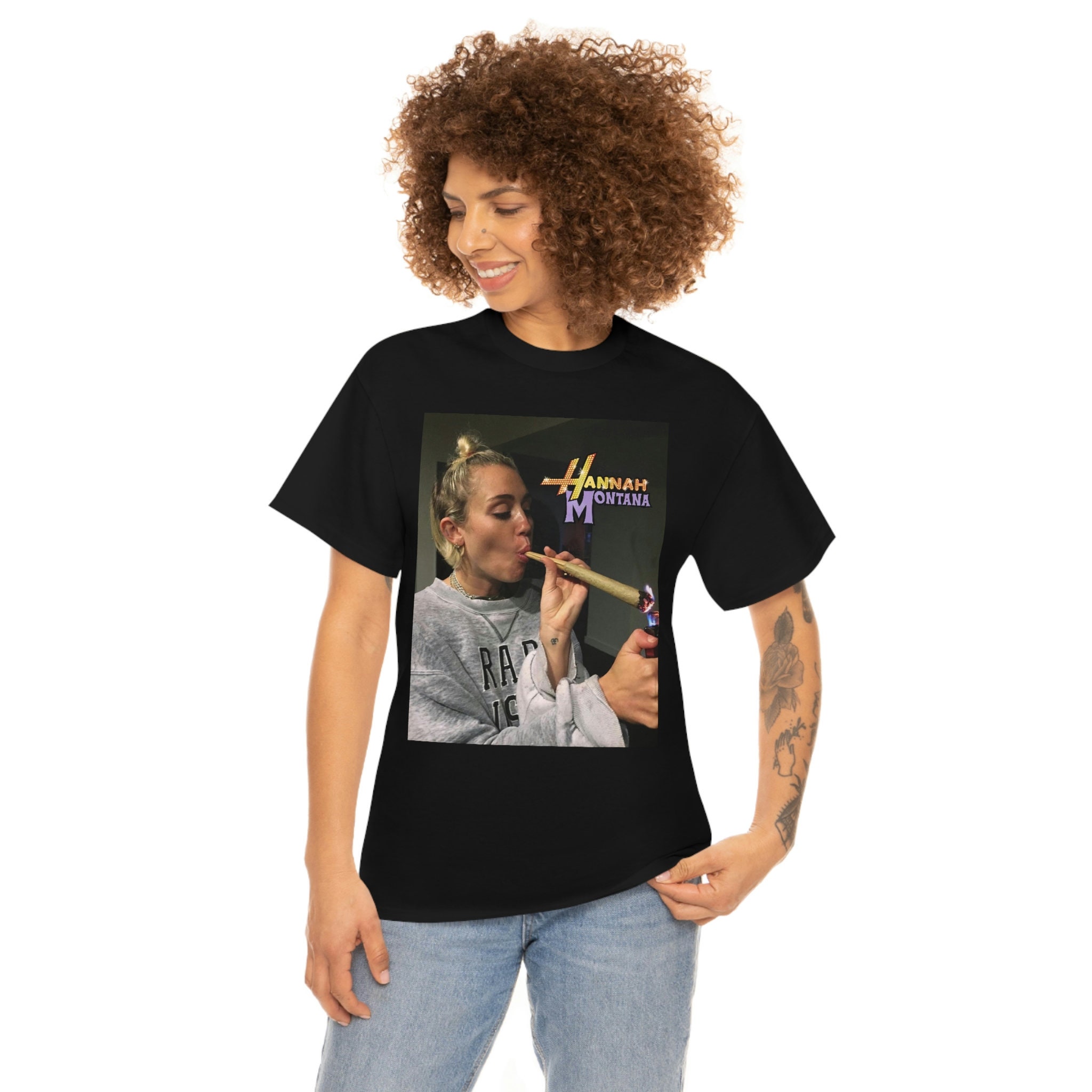 Miley Cyrus/hannah Montana Funny Smoking Unisex Tee - Etsy