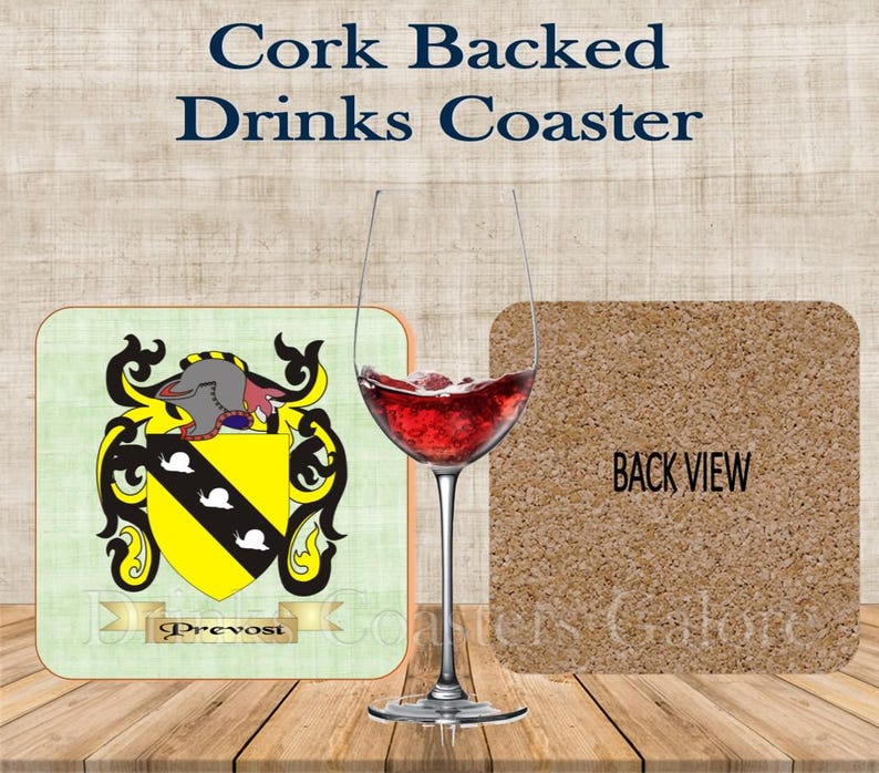Personalised Coat of Arms/family Crest Coasters Single or Set of 4 in a ...