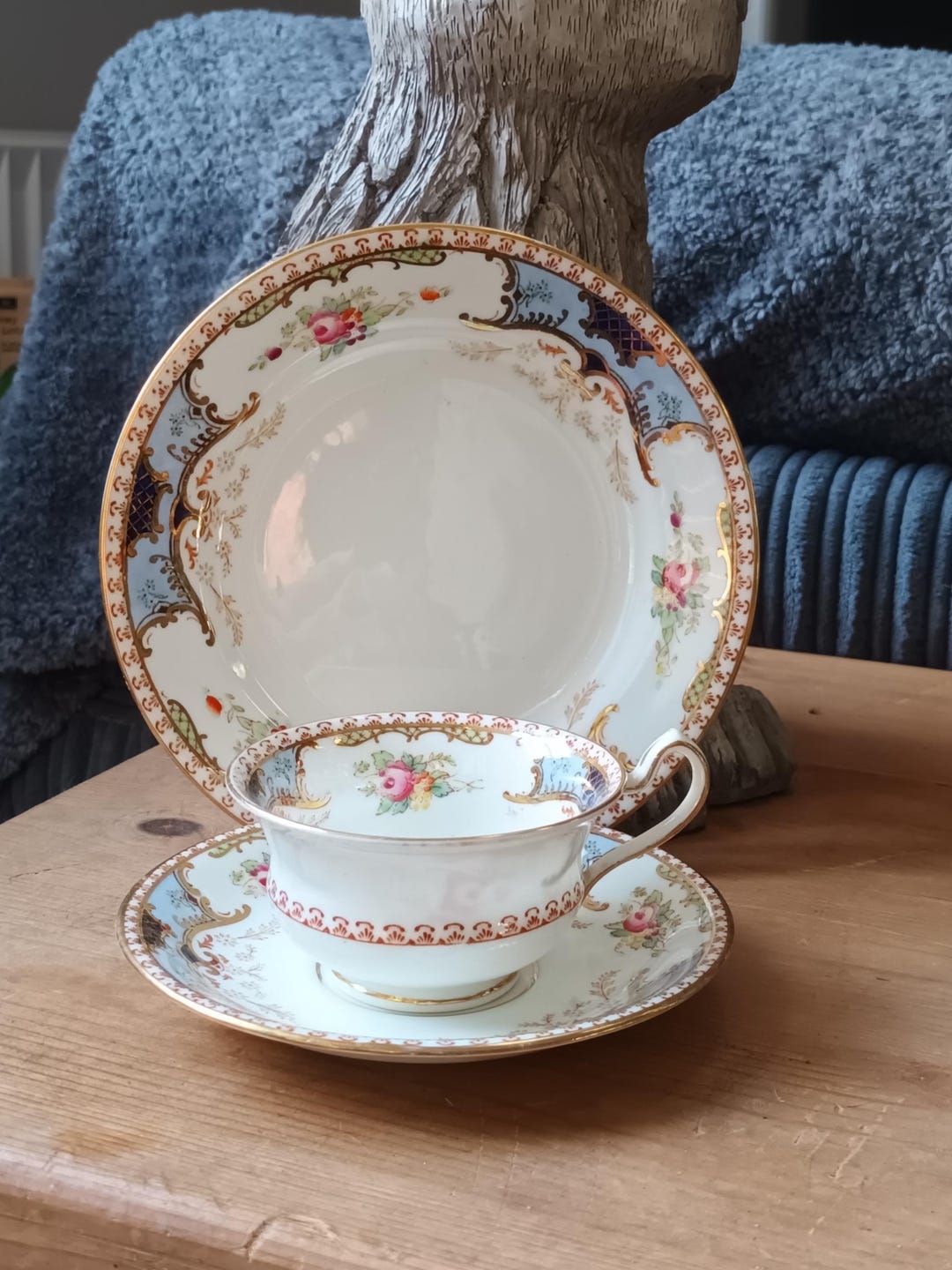 Fabulous Rare English Fine China Trio Tea Set . Cup , Saucer Teaplate ...