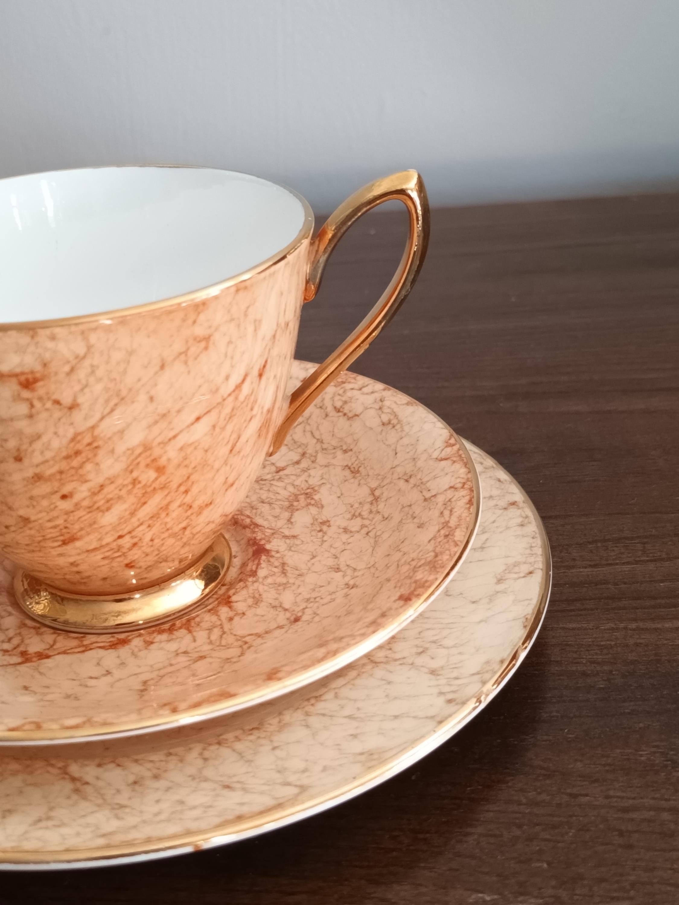 Beautiful Vintage Royal Albert Orange Marble "gossamer" English Bone ...