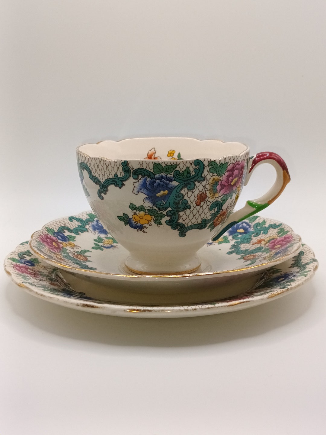 2 Beautiful Royal Cauldon "victoria " Trio Sets . Cup Saucer and ...