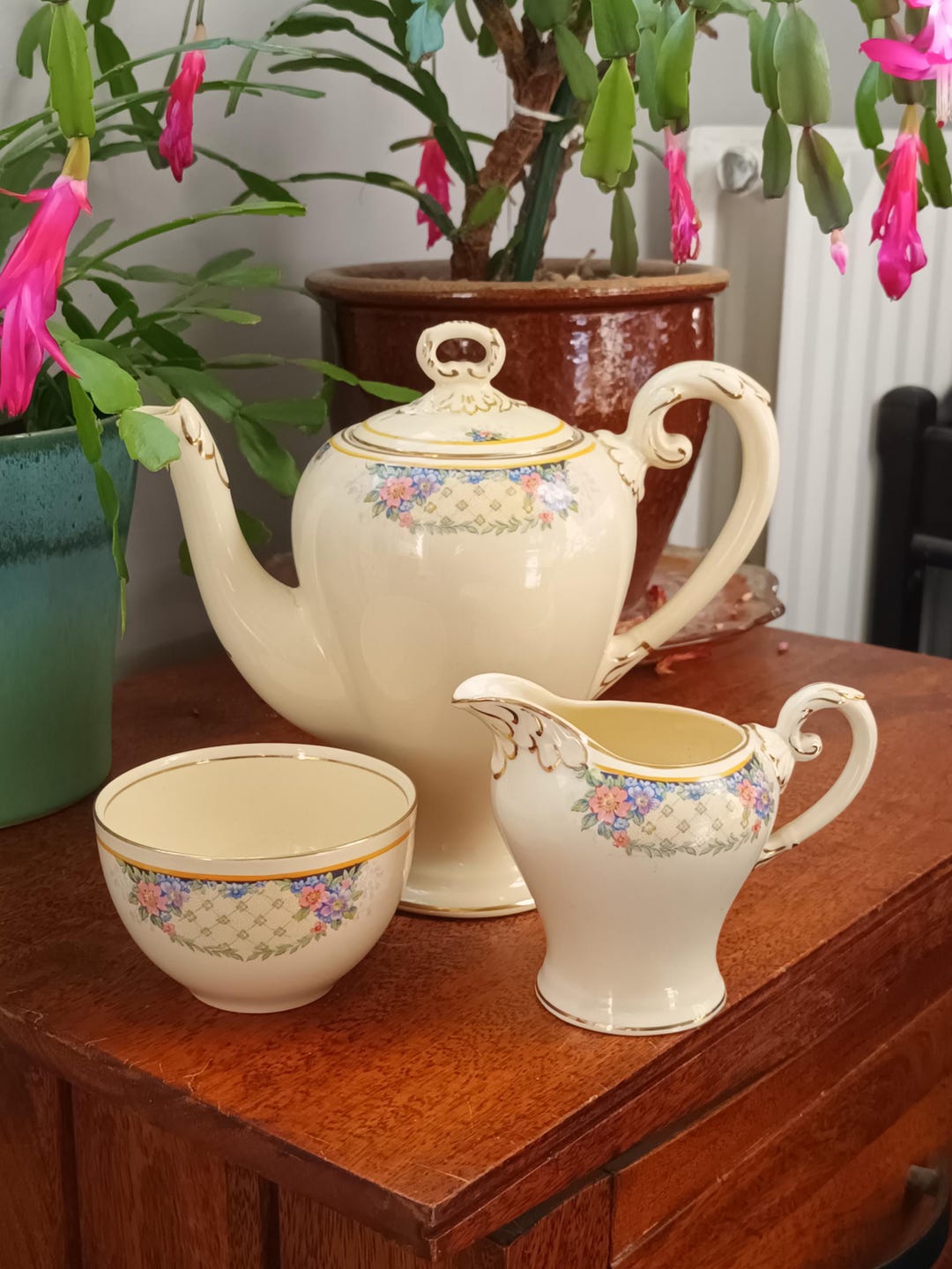 Lovely Rare Vintage Myott English Fine China Breakfast Tea Set Teapot ...
