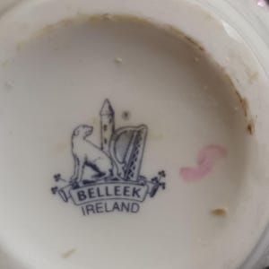 Beautiful Vintage BELLEEK Irish Parian China Ceramic Rabbit With Pink ...