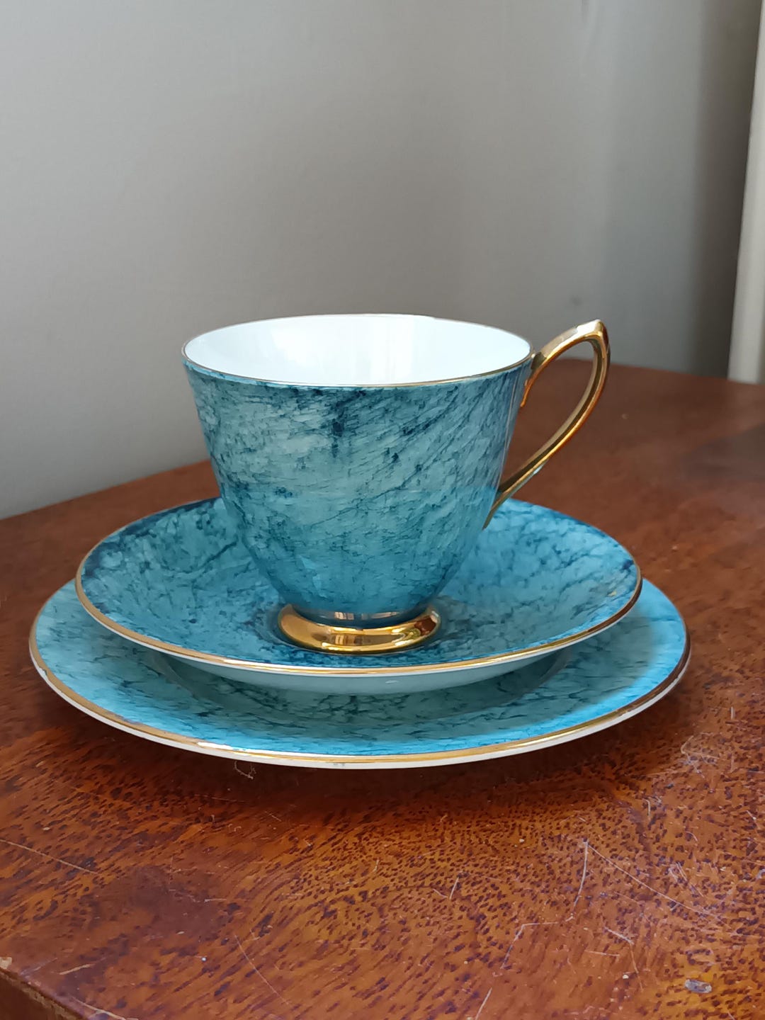 Beautiful Vintage Royal Albert Blue Marble "gossamer" English Bone ...