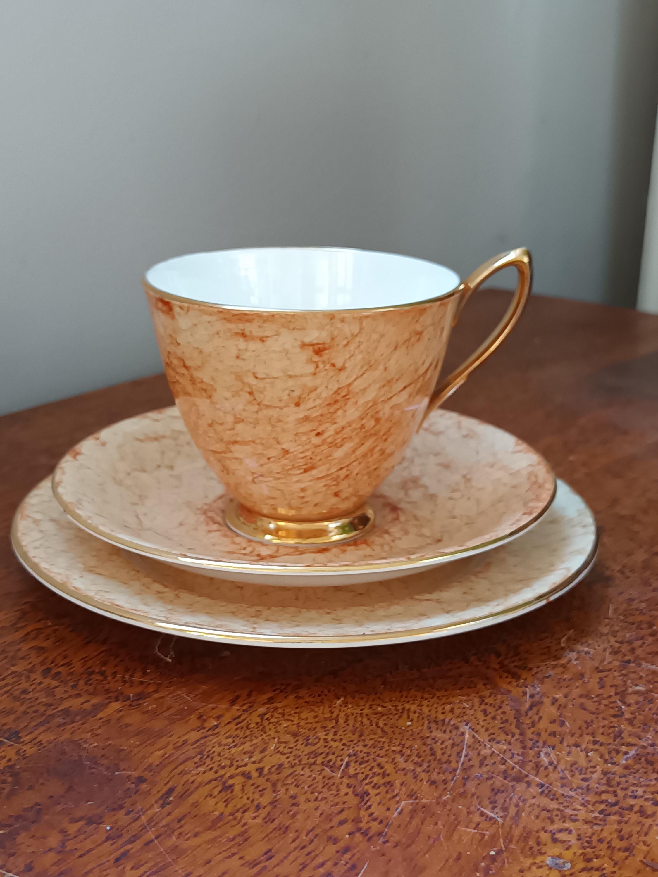 Beautiful Vintage Royal Albert Orange Marble "gossamer" English Bone ...