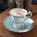 Fabulous Rare Vintage Foley Bone China Ornate Pale Blue , Pink Peony ...