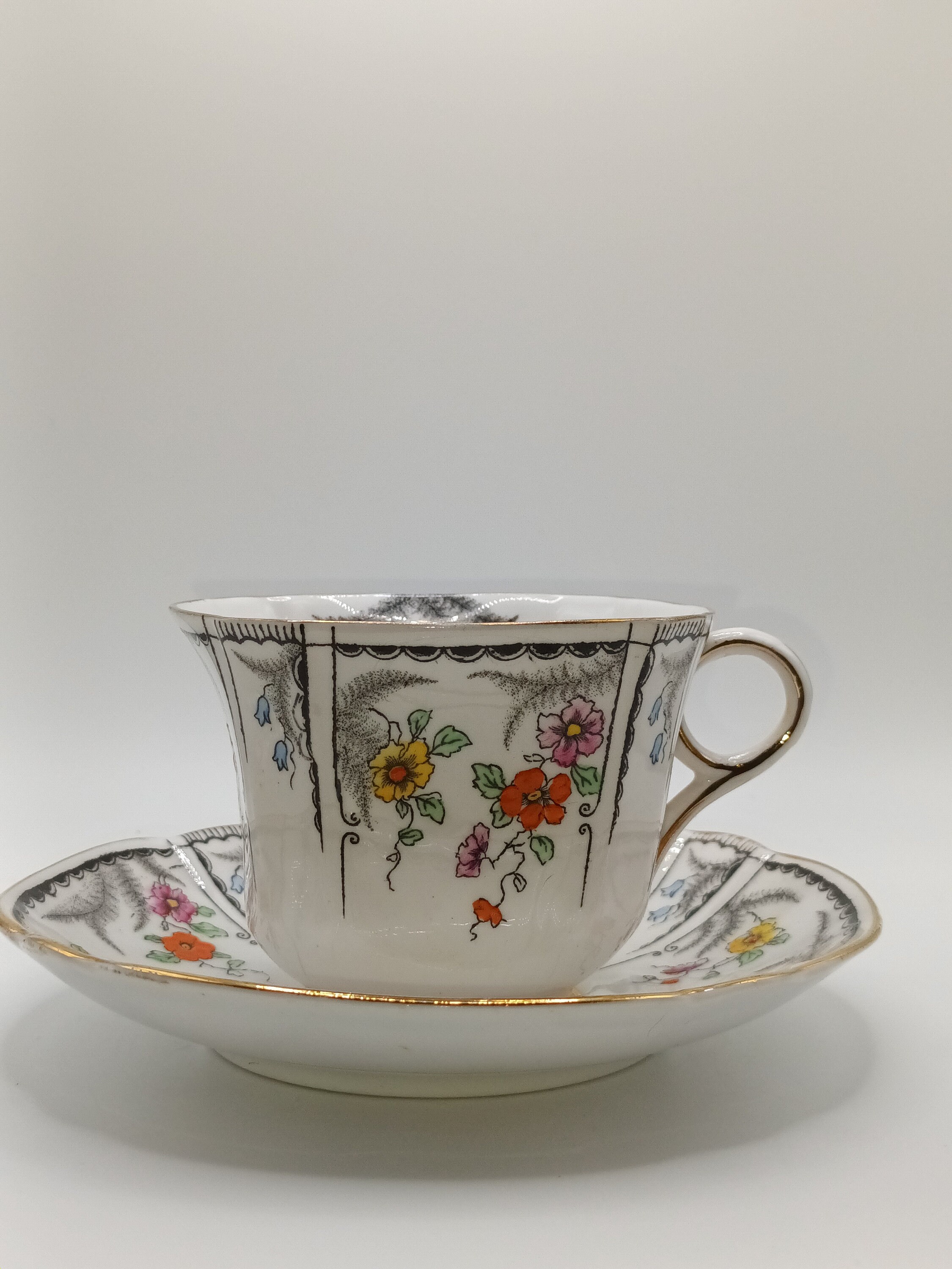 Lovely Vintage Melba Bone China Art Deco Tea Cup and Saucer - Etsy