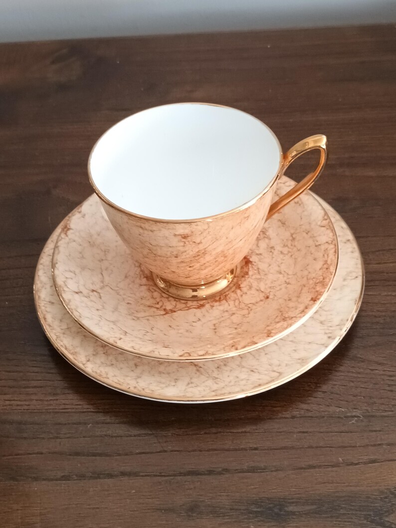 Beautiful Vintage Royal Albert Orange Marble "gossamer" English Bone ...