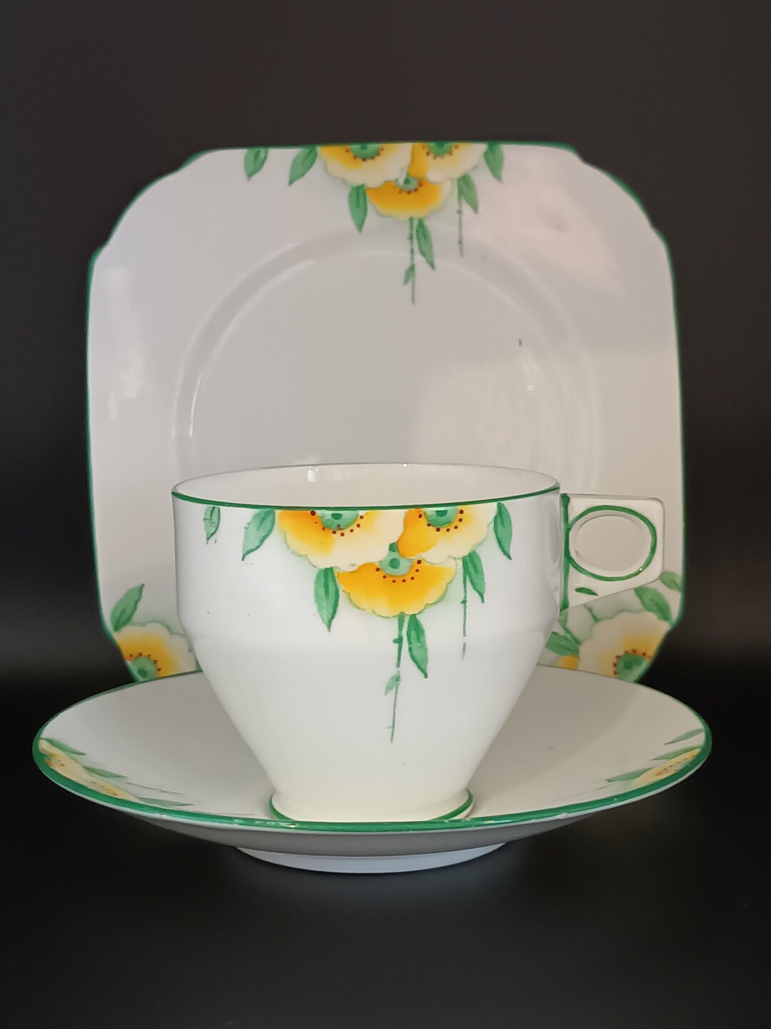 Beautiful Rare Vintage Art Deco Trio Tea Set .teacup, Saucer and ...