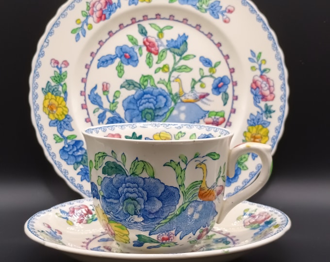 Lovely Vintage Masons "regency" Pattern English Ironstone Trio .cup ...