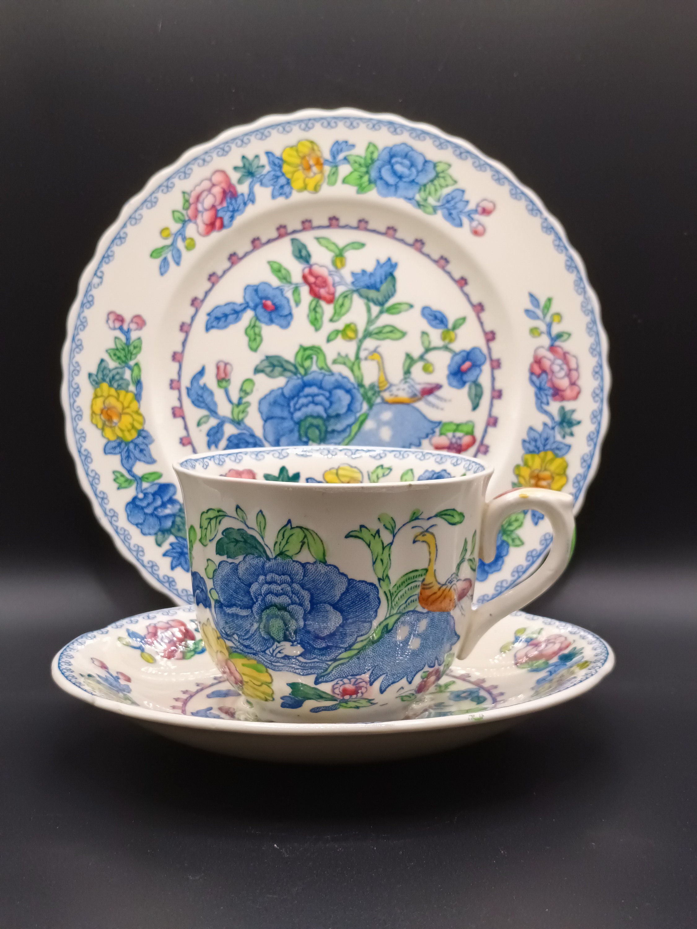 Lovely Vintage Masons "regency" Pattern English Ironstone Trio .cup ...