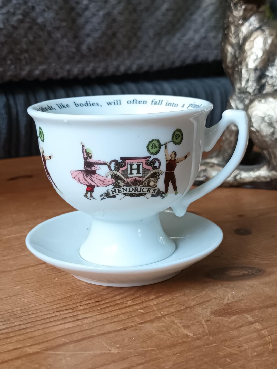 Lovely Vintage Hendricks Pink "weighlifter Most Unusual Gin" Ceramic ...