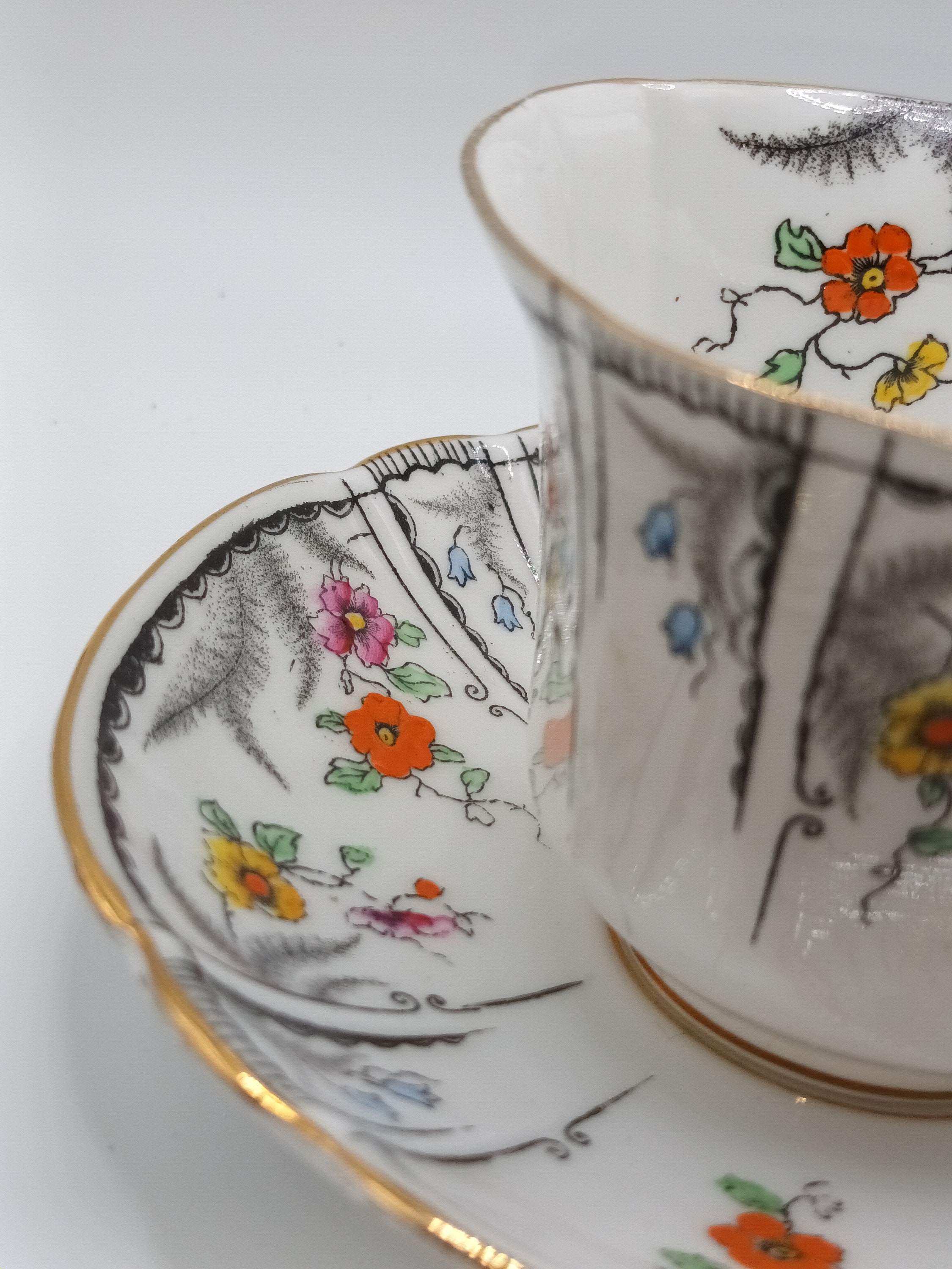 Lovely Vintage Melba Bone China Art Deco Tea Cup and Saucer - Etsy