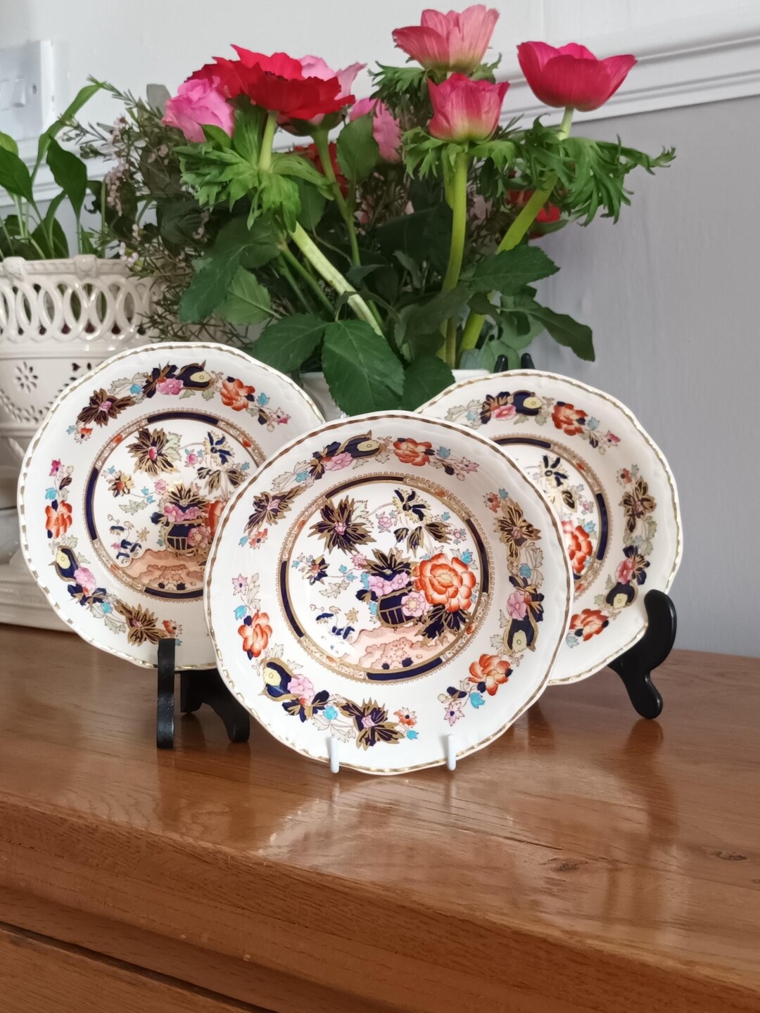 3 Beautiful Rare Vintage Masons "mandarin" English Ironstone China ...