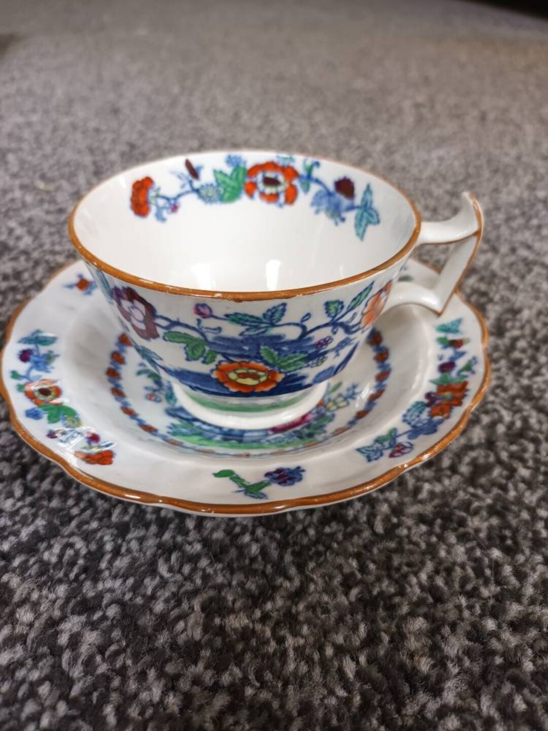 A RARE Antique Victorian Beautiful Booths Pompadour Large Cup and Deep ...