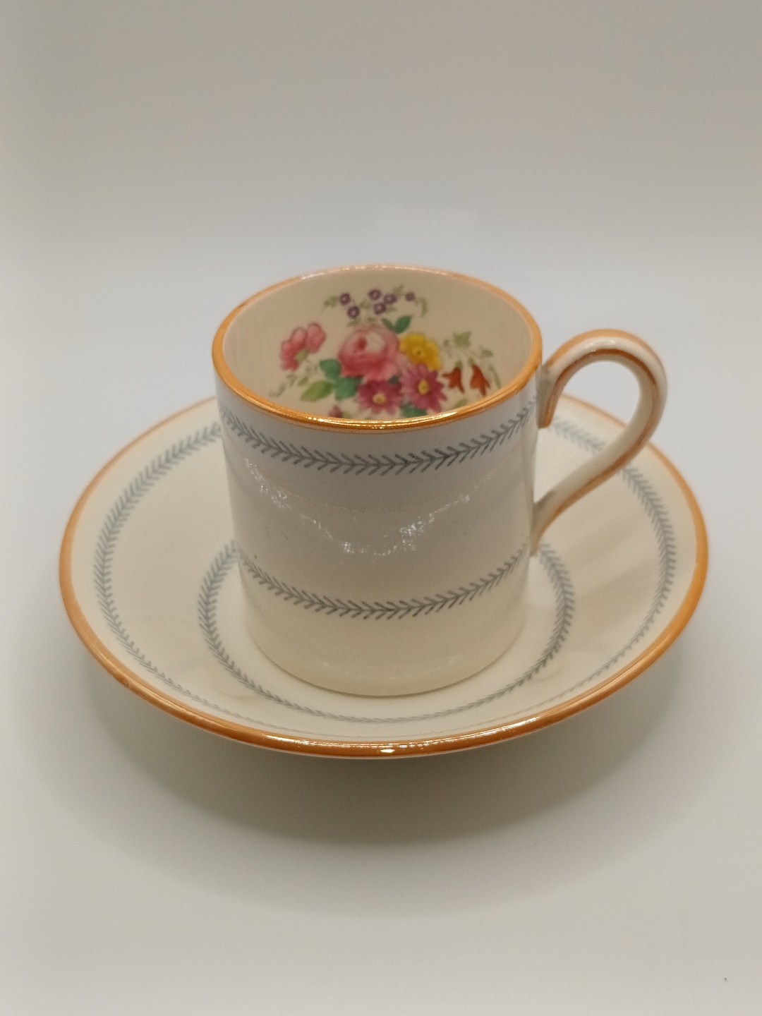 Beautiful Rare Vintage Copeland Spode English Fine Bone China Demitasse Cup and Saucer C1950s in ...