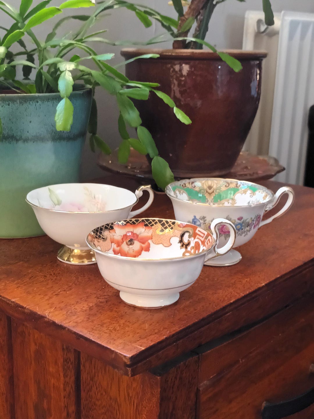 3 Beautiful Rare English Bone China Tea Cups .shelley Samuel Radfords ...