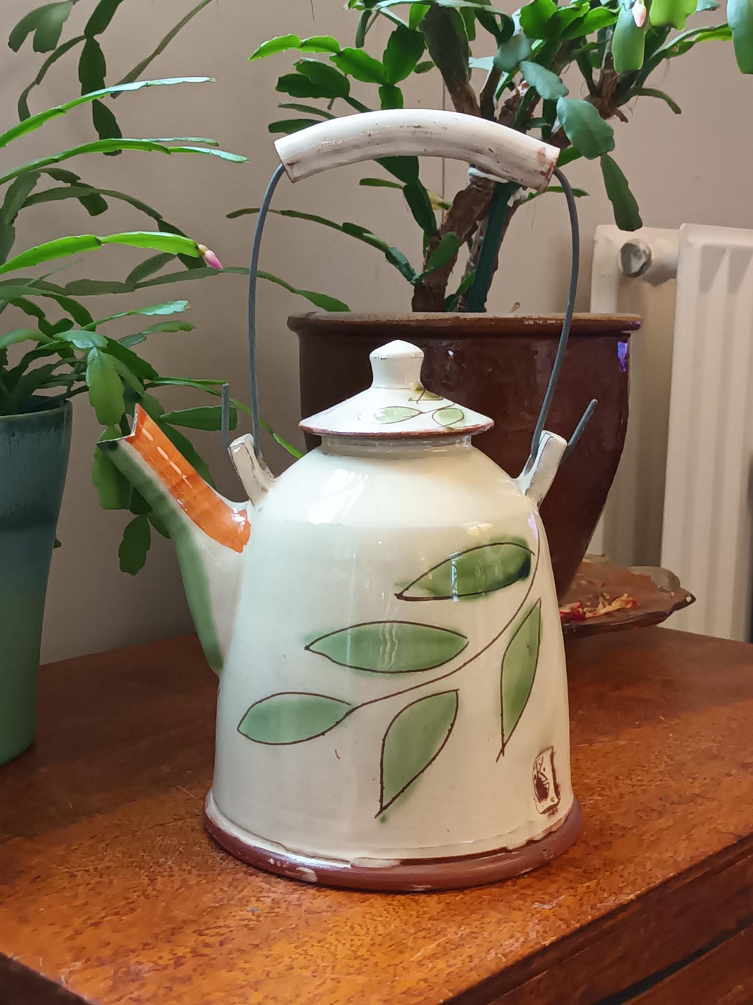 Fabulous Vintage Hand Made English Ceramic Earthenware Coffee Pot ...