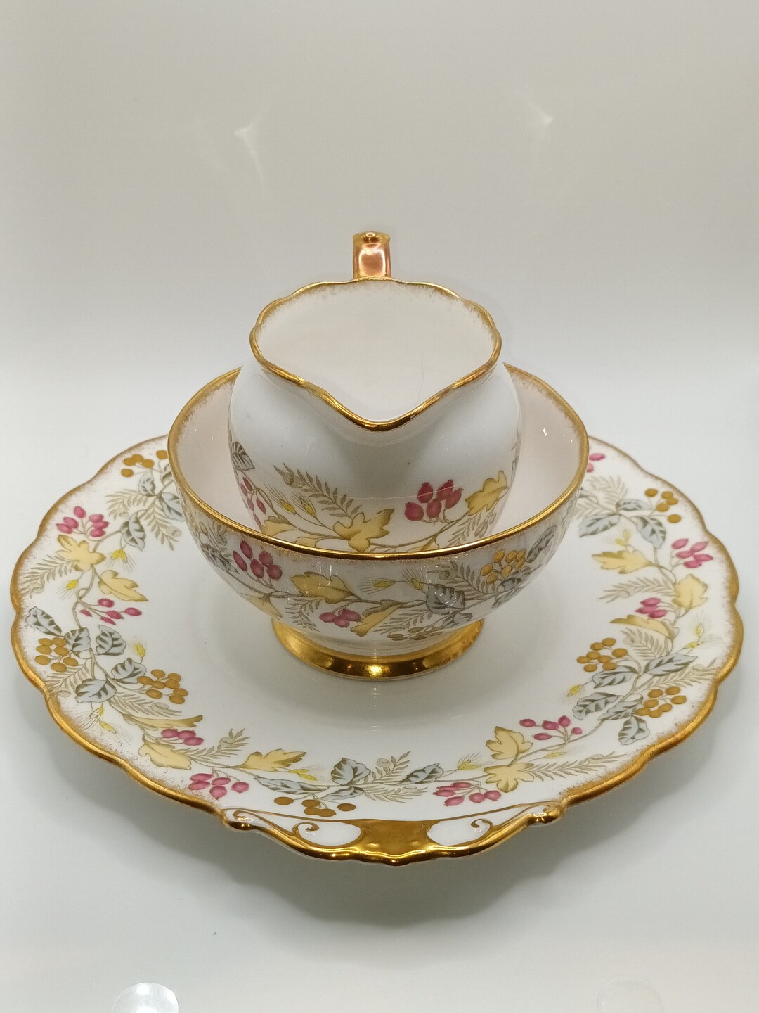 Beautiful Rare Vintage Roslyn "sweet September" English Bone China 3 ...