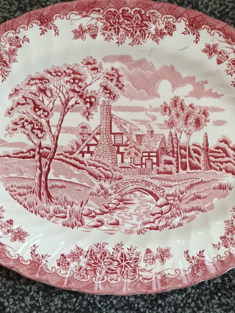 Vintage Lovely English Myott Meakin Ironstone Platter Red - Etsy