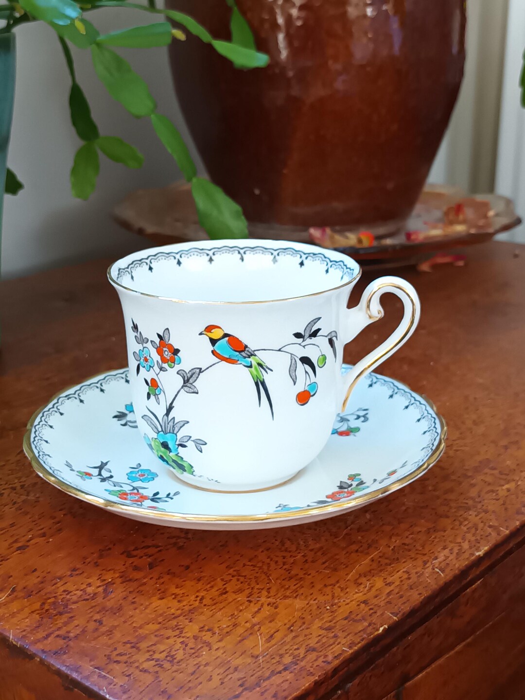 Beautiful Rare Vintage Hand Painted Tuscan Plant "bird of Paradise ...