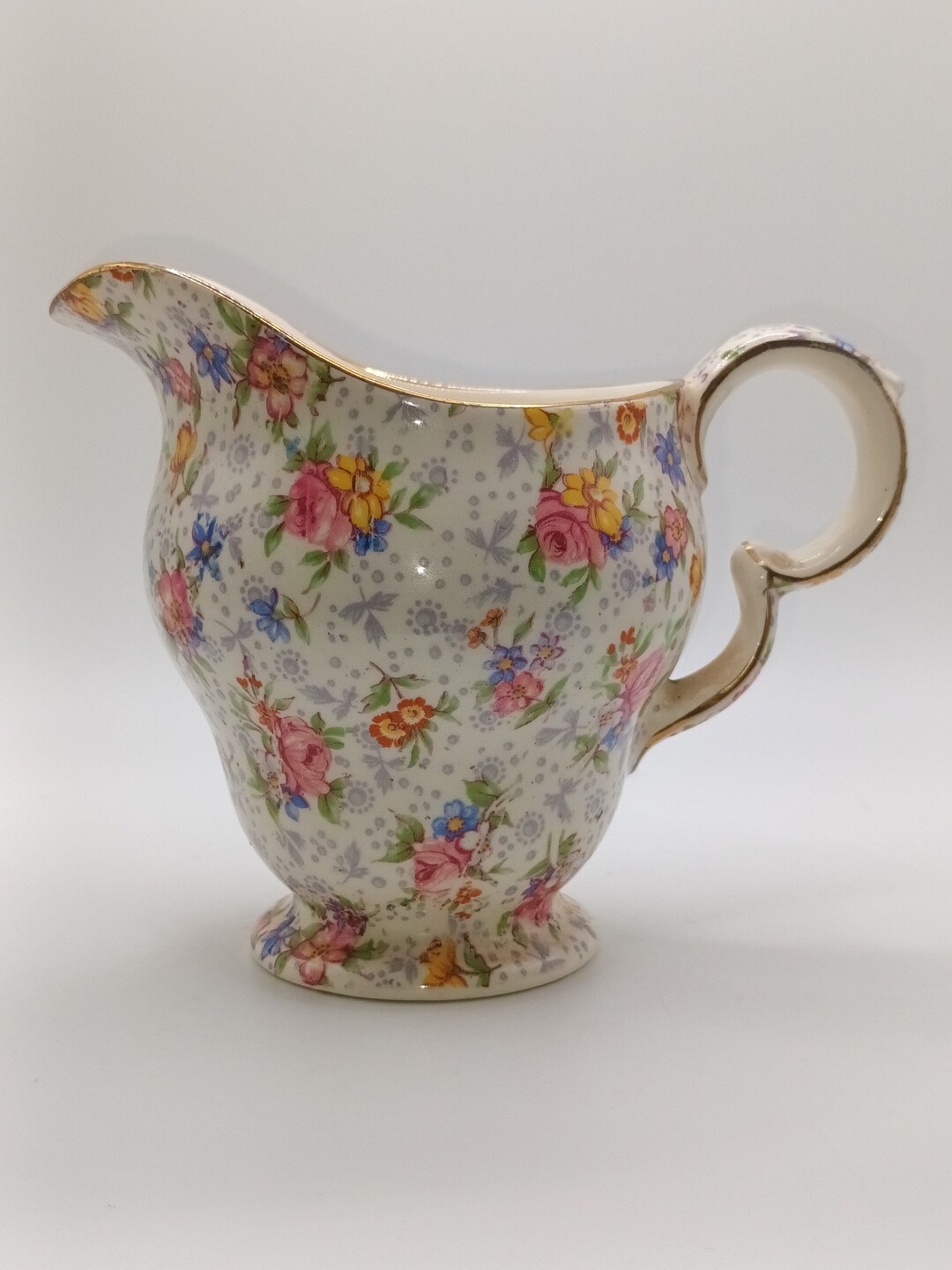 Beautiful Rare Vintage Royal Winton "eleanor" Chintz Large Cream Jug ...