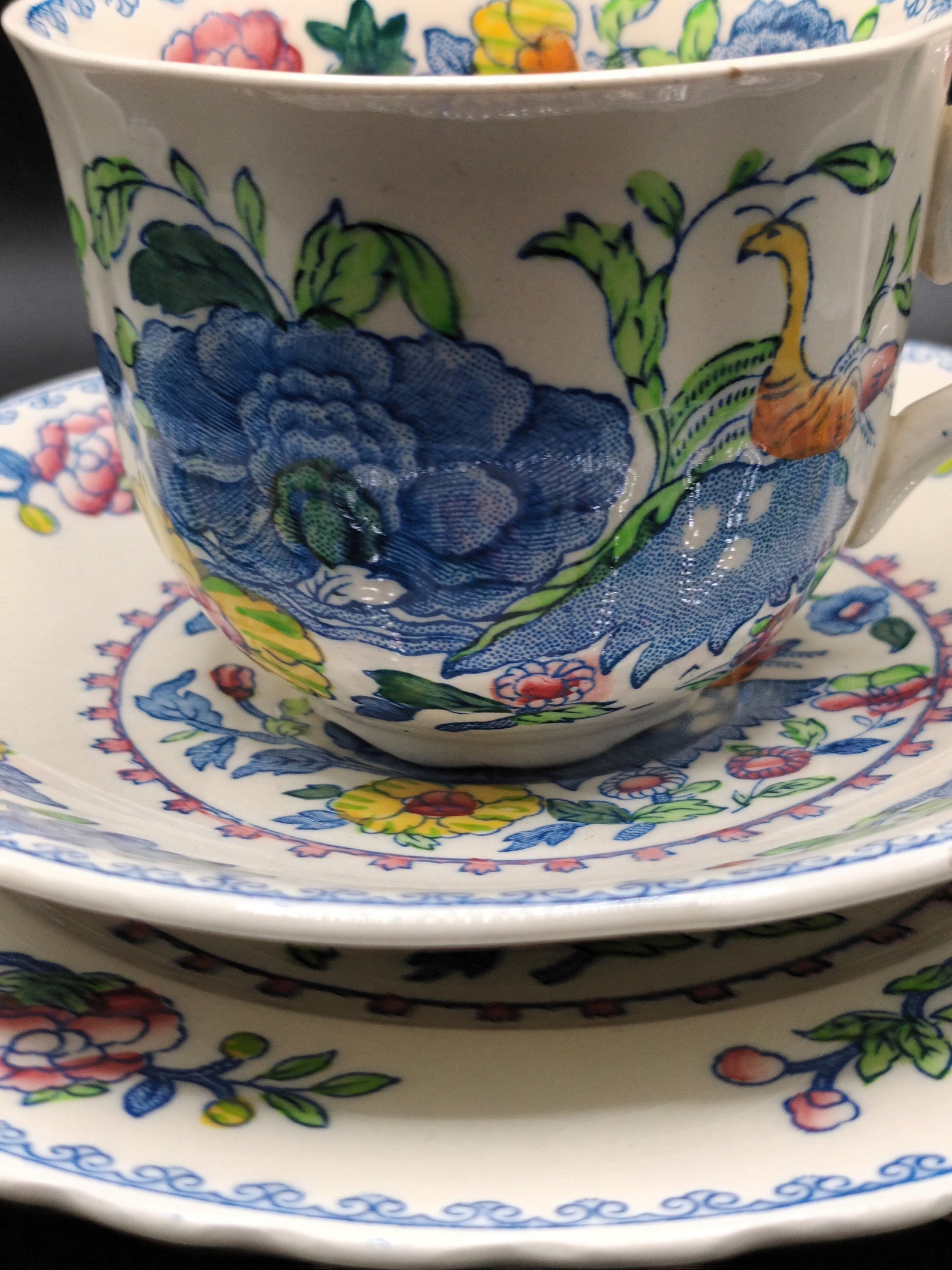Lovely Vintage Masons "regency" Pattern English Ironstone Trio .cup ...