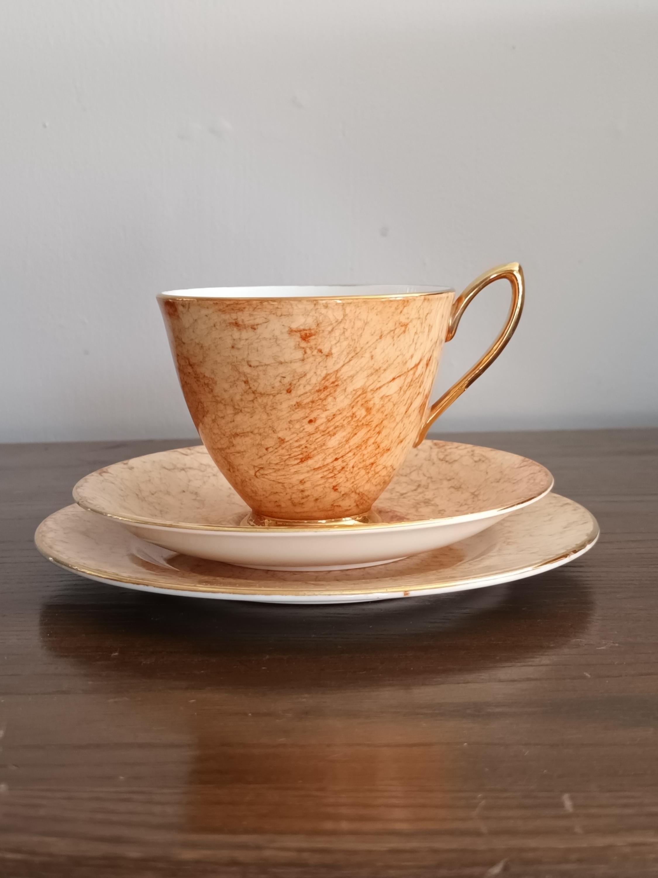Beautiful Vintage Royal Albert Orange Marble "gossamer" English Bone ...
