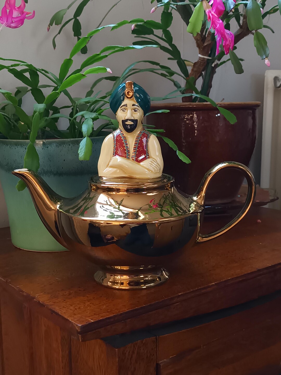 Fabulous Rare Vintage WADE " the Genie Teapot" Copper Gold Lustre ...