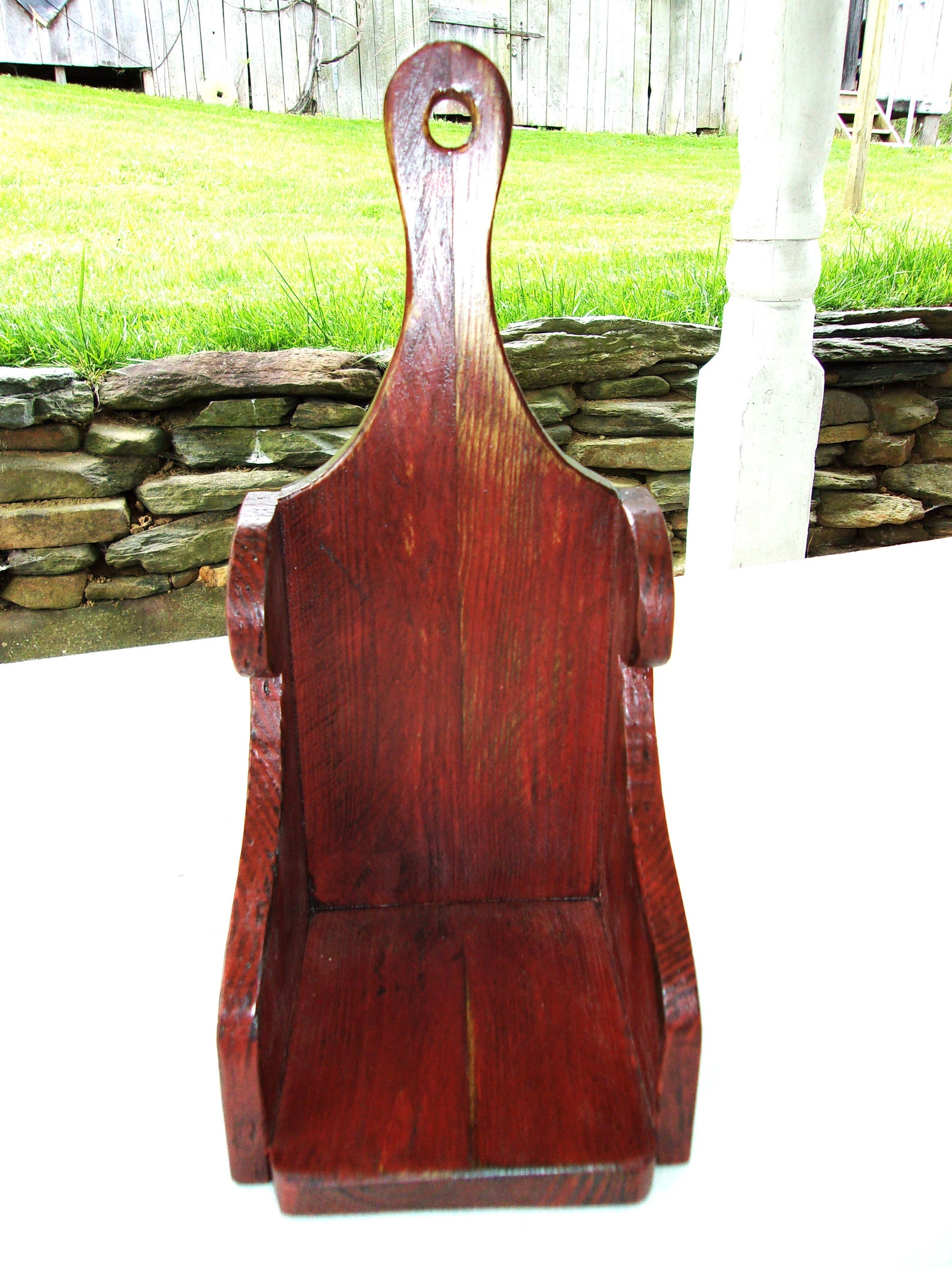 Beautiful Primitive Wall Sconce in Aged Red Finish - Etsy