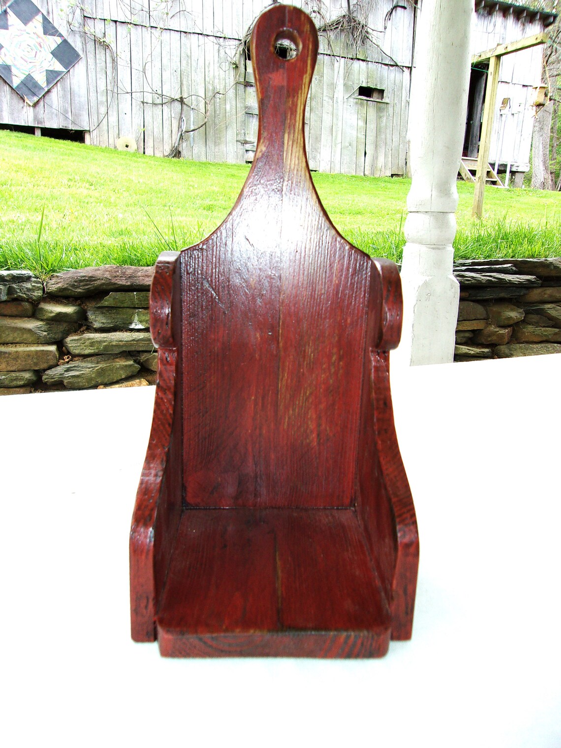 Beautiful Primitive Wall Sconce in Aged Red Finish - Etsy