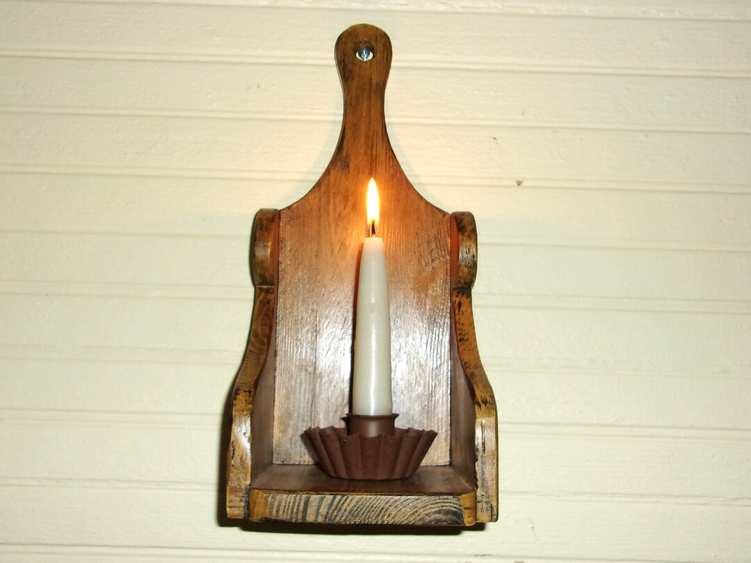 Primitive Candle Sconce in Beautiful Aged Mustard Finish - Etsy