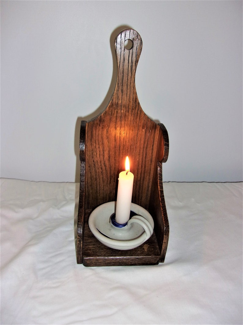 Primitive Solid Oak Wall Sconce - Etsy