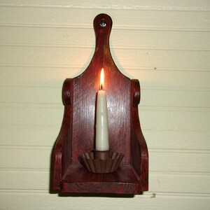 Beautiful Primitive Wall Sconce in Aged Red Finish - Etsy