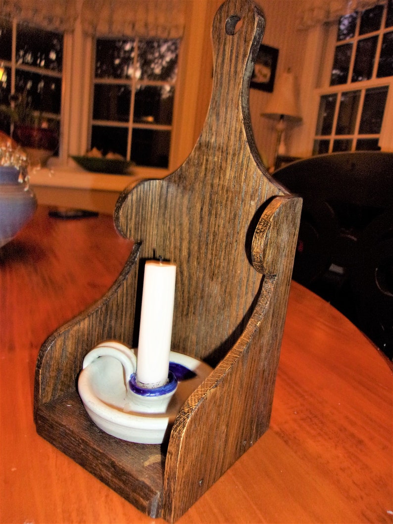 Primitive Solid Oak Wall Sconce - Etsy
