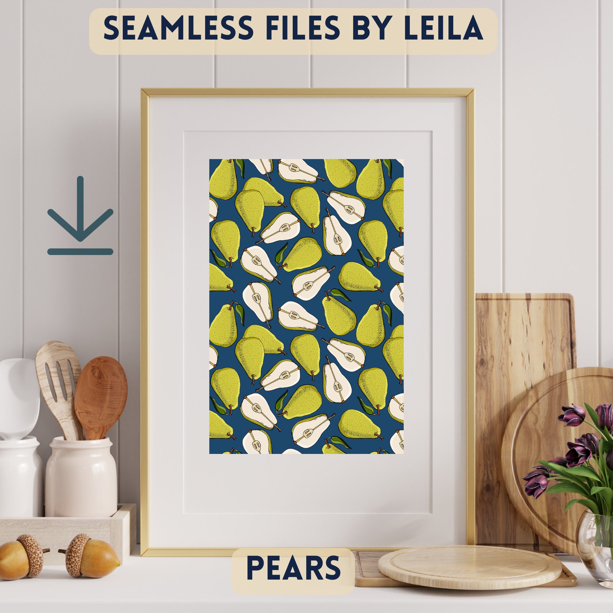 Cute Pear PNG Seamless File for Printing Sublimation Food - Etsy