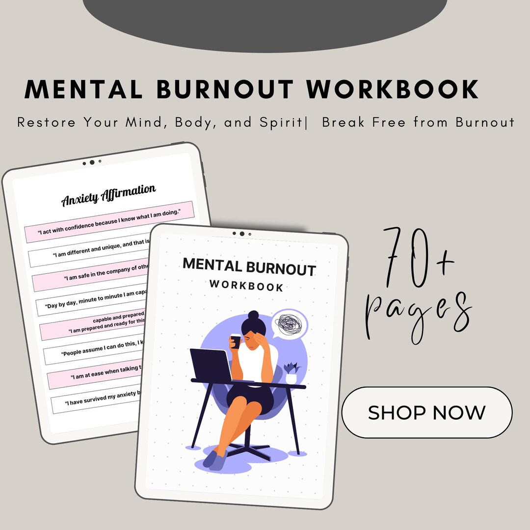 Mental Burnout Workbook, Mental Health, Self-care, Burnout Recovery ...