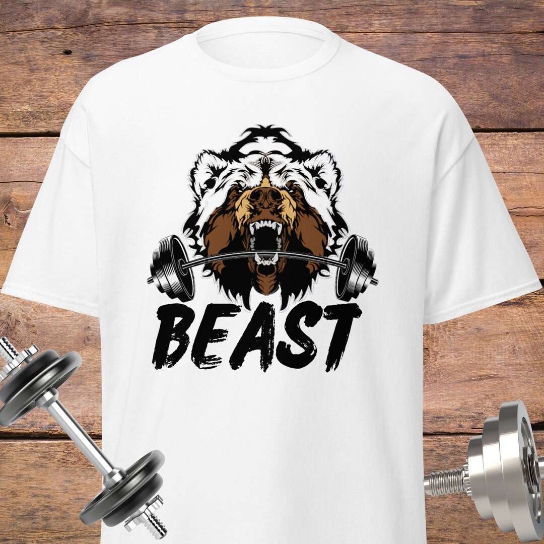 Bear Beast Gym Shirt, Gym Shirt, Body Builder Shirt, Gym Muscle Shirt ...