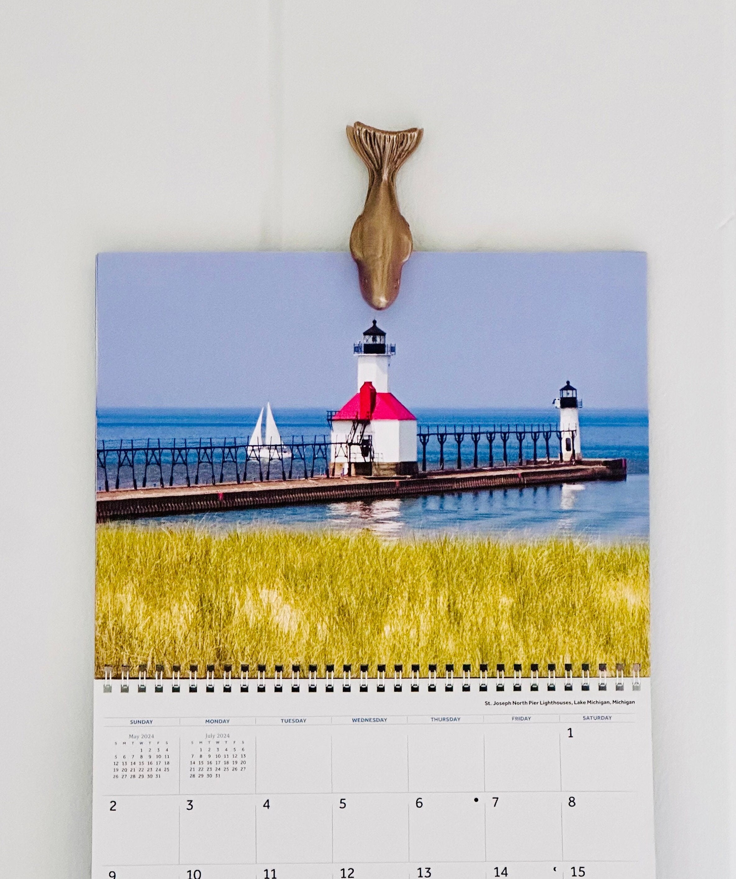 Vintage Solid Brass Whale Clip - Hand Towel Clip, Calendar Holder, Book ...